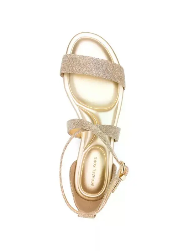 Michael Kors Cross-strap Flat Sandals - Gold