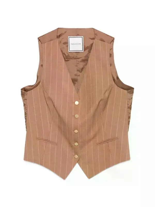 Tagliatore Pinstripe Button Waistcoat