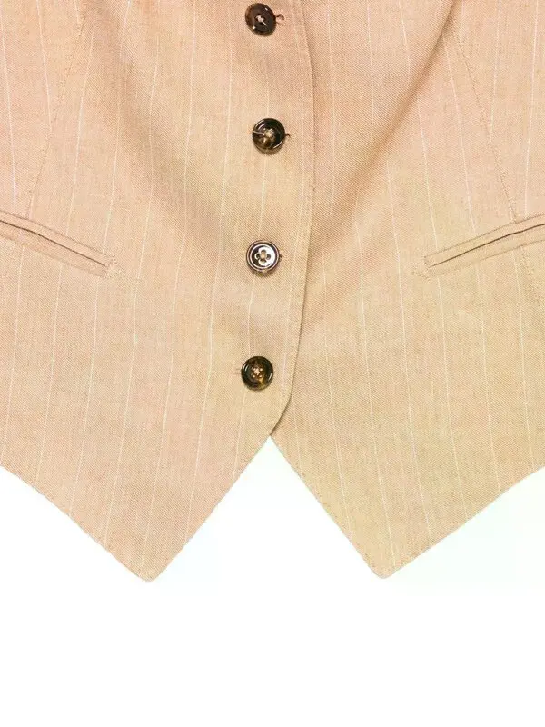Tagliatore Pinstripe Buttoned Waistcoat - Neutrals