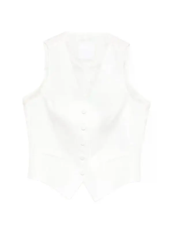 Tagliatore V-neck Vest - White