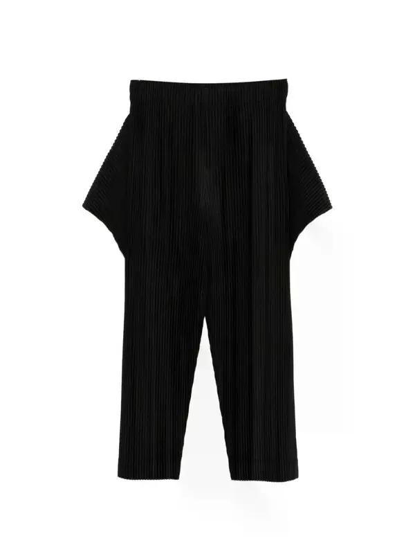 Issey Miyake Pleated Cropped Trousers - Black