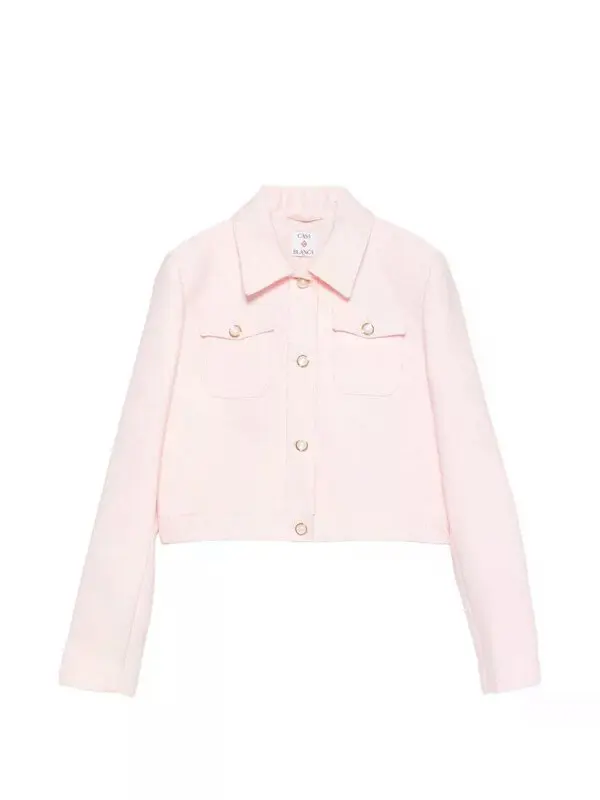 Casablanca Button-up Cropped Jacket - Pink