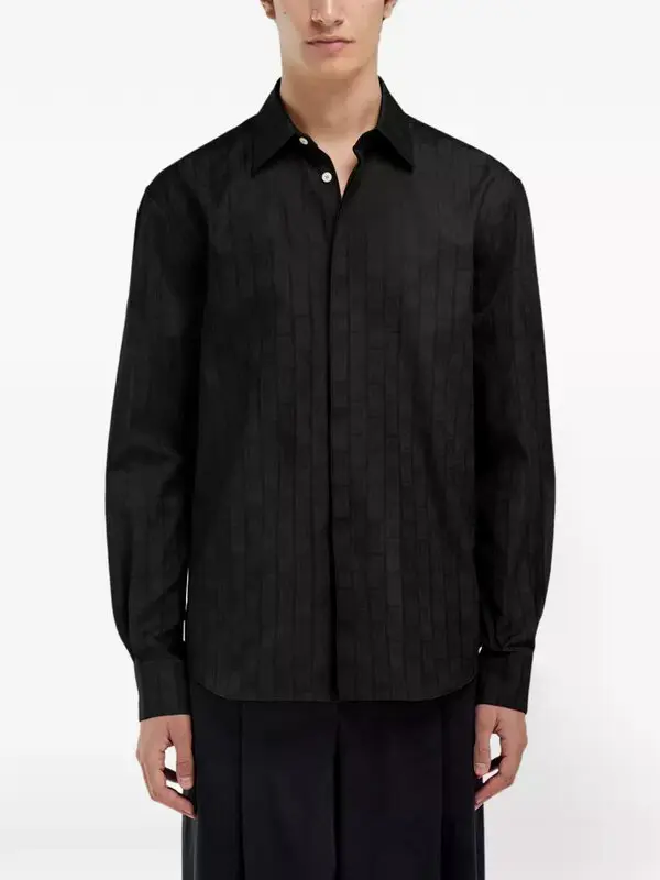 FERRAGAMO Monogram Sport Shirt - Black