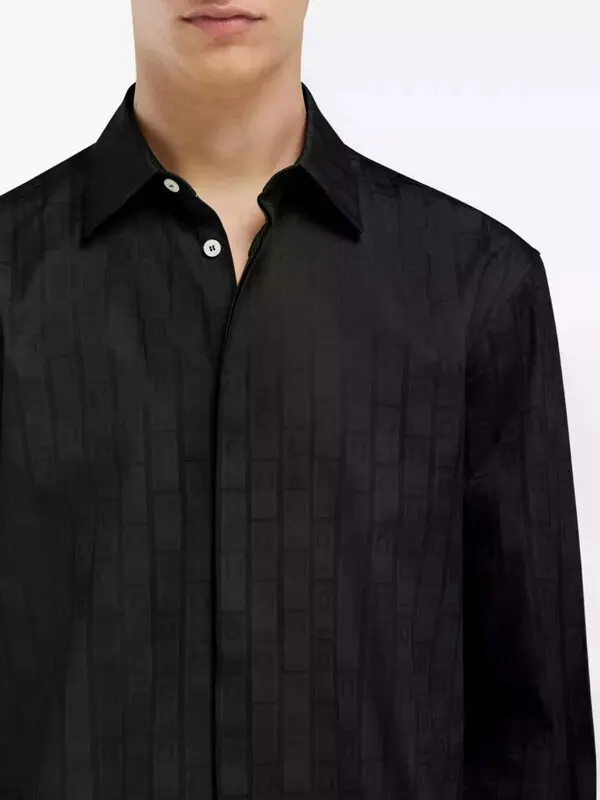 FERRAGAMO Monogram Sport Shirt - Black
