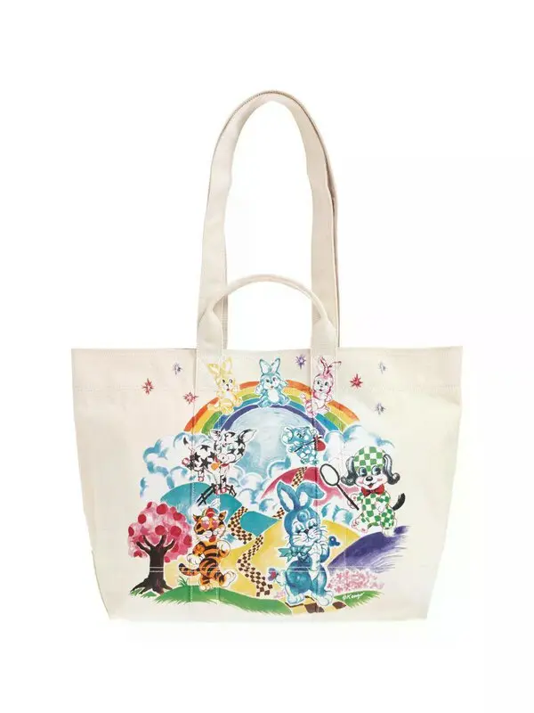 Kenzo Large Cartoon Tote Bag - Neutrals