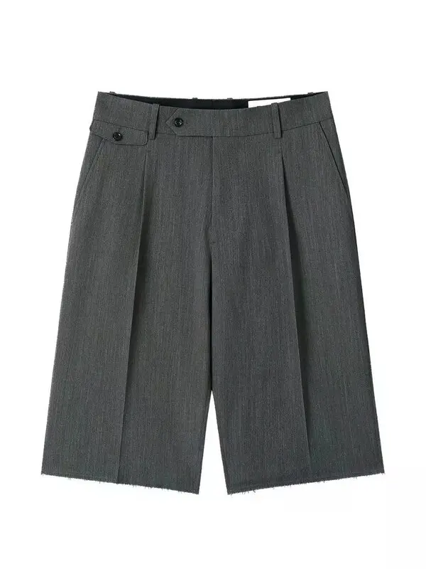 TONYWACK Frayed-hem Tailored Shorts - Grey