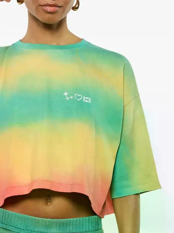 LANEUS Tie-dye Cropped T-shirt