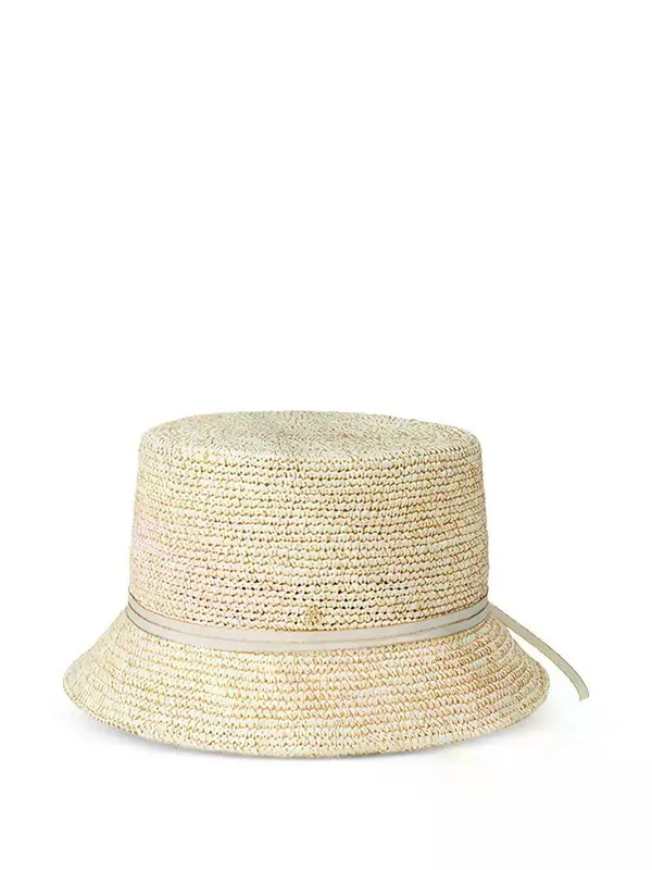 MAISON MICHEL Lila Ribbon Straw Hat - Neutrals