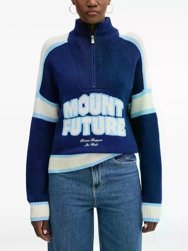 From Future Half-zip Striped Sweater - Blue