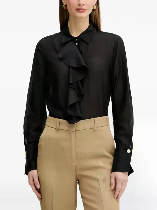 FRACOMINA Ruffled-detail Button-up Shirt