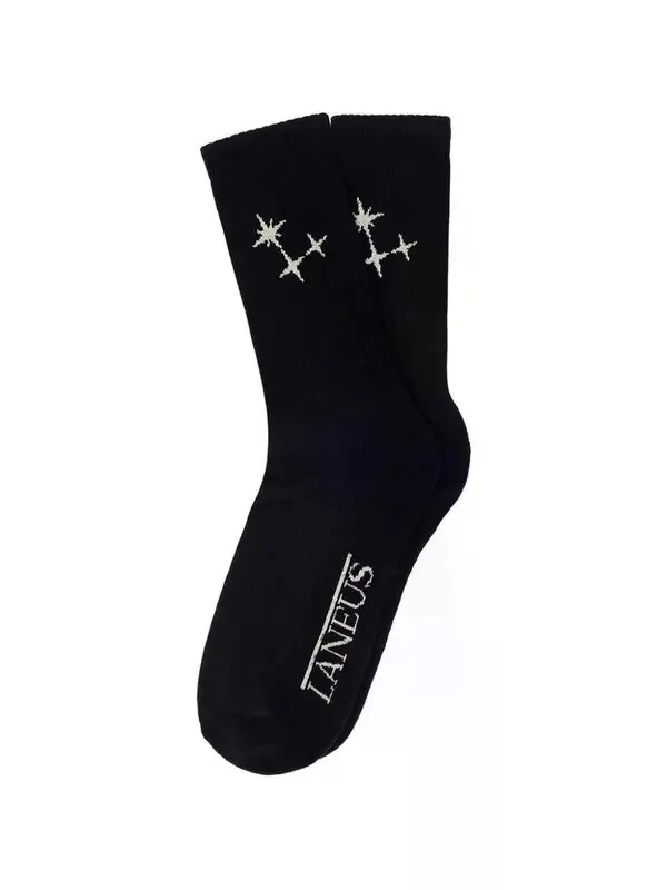 LANEUS Star-embellished Ankle Socks - Black