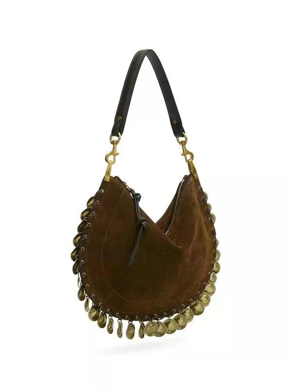 Isabel Marant Étoile Oskan Soft Shoulder Bag With Medallion Pendants - Brown