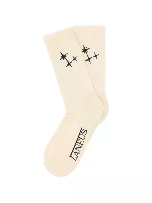 LANEUS Star-embellished Socks - Neutrals