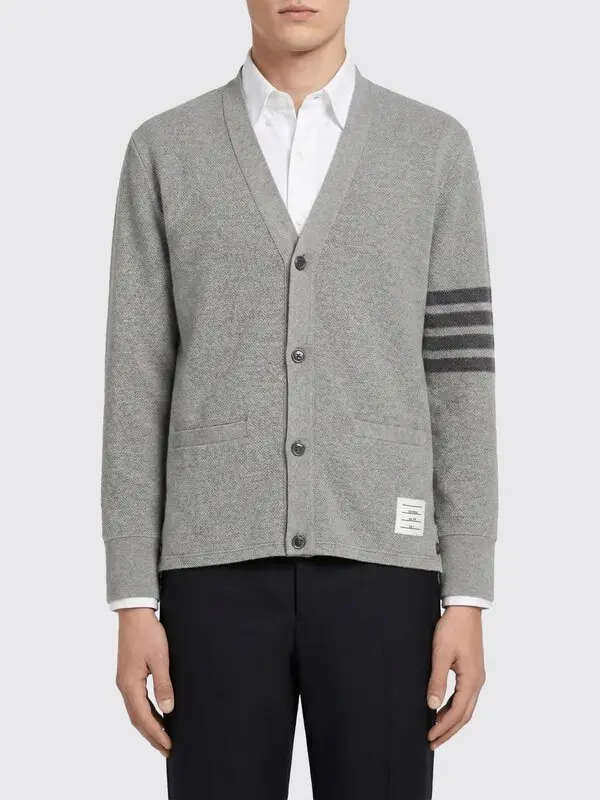 Thom Browne Cotton Cardigan - Grey