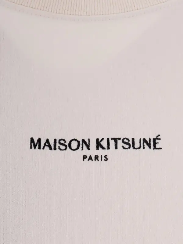 Maison Kitsuné Cotton T-shirt With Mini Logo - Beige