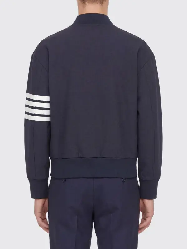 Thom Browne 4-bar Viscose Blend Bomber Jacket - Navy