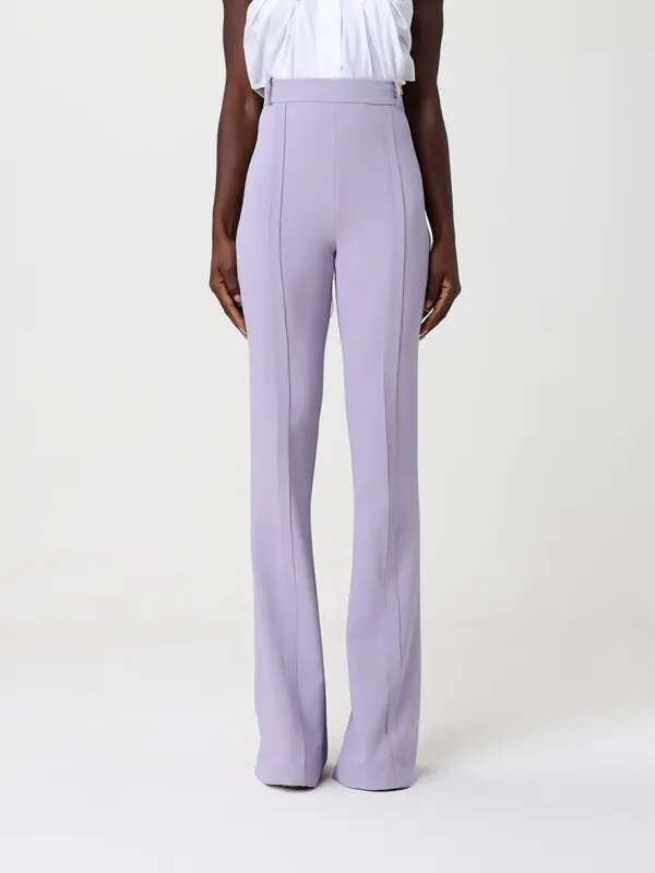 Elisabetta Franchi Flared High-waisted Trousers - Lilac