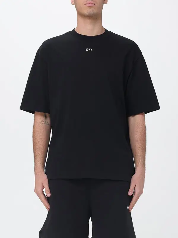 Off-White Cotton T-shirt With Mini Logo