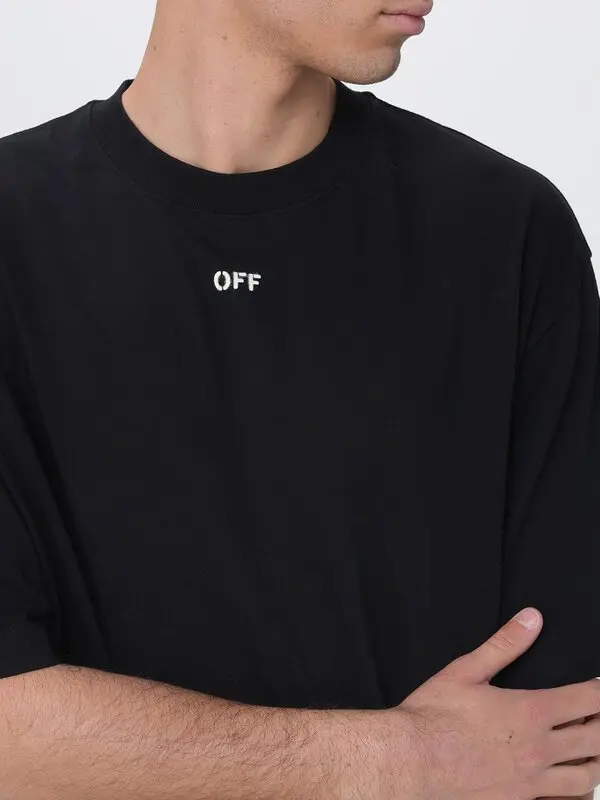 Off-White Cotton T-shirt With Mini Logo