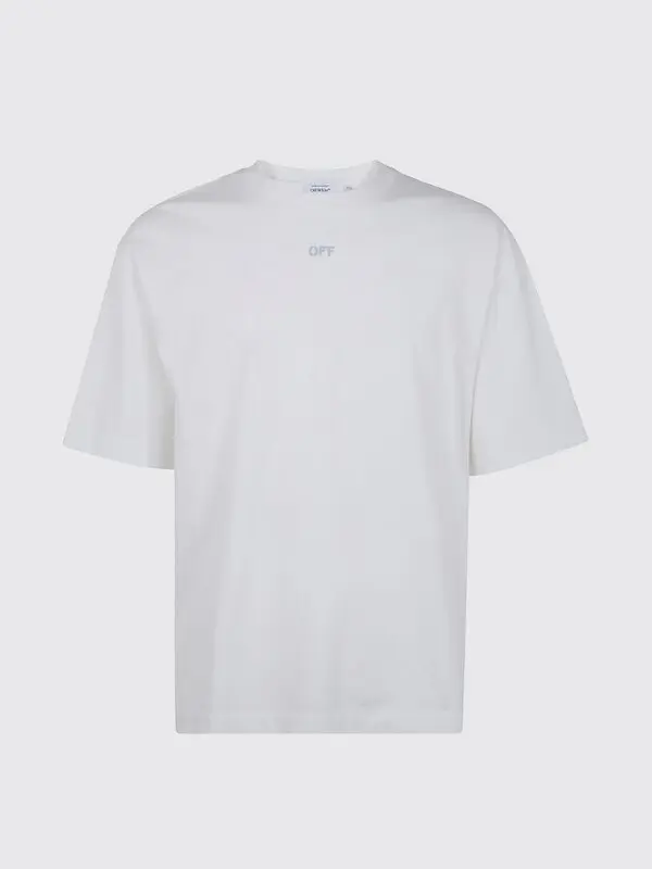 Off-White Cotton T-shirt With Mini Logo - Grey