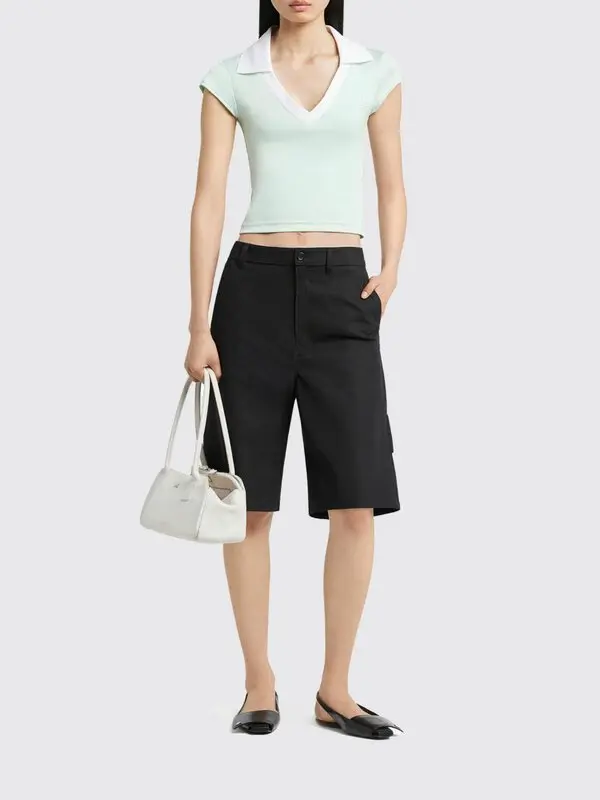 COURREGES Cropped Polo Shirt - Gnawed Blue