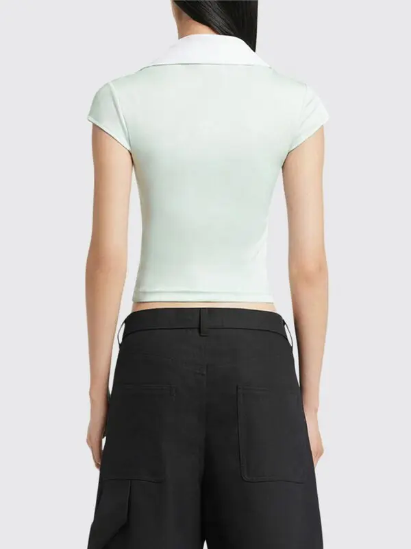 COURREGES Cropped Polo Shirt - Gnawed Blue