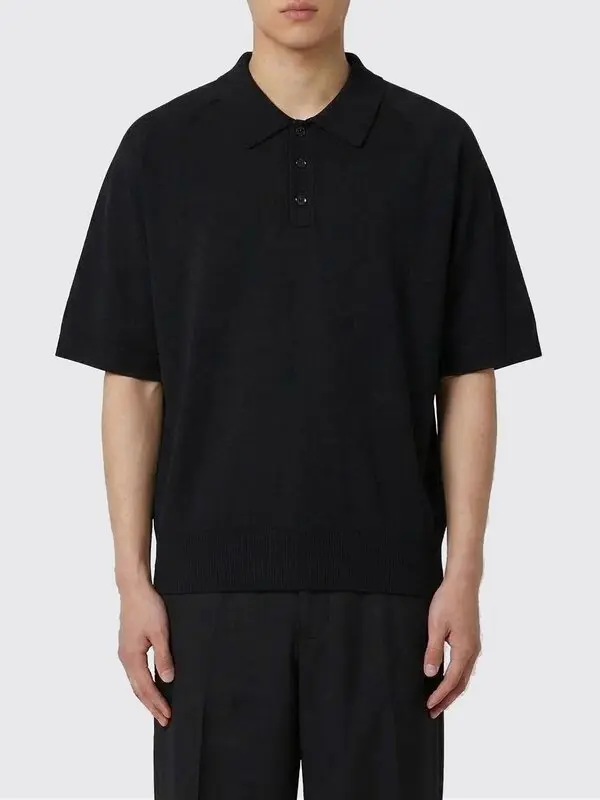 AMI Paris Knitted Wool Polo Shirt