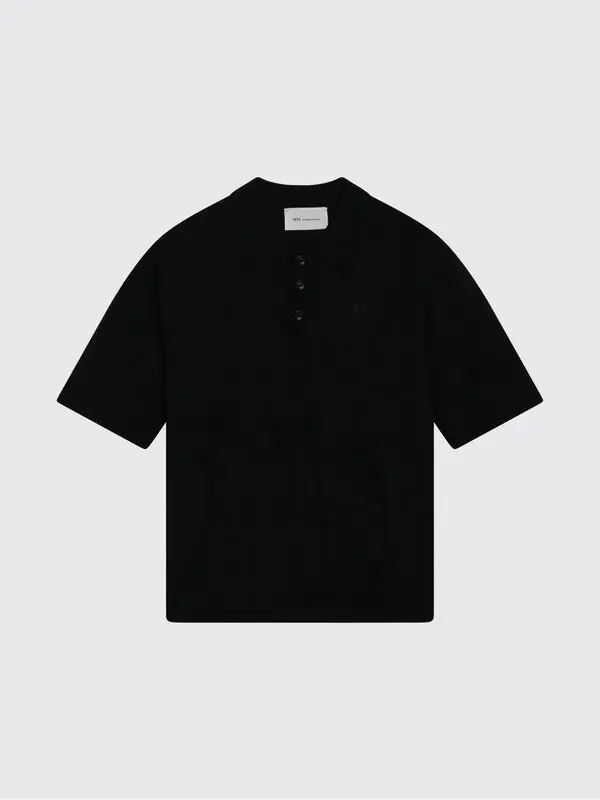 AMI Paris Knitted Wool Polo Shirt