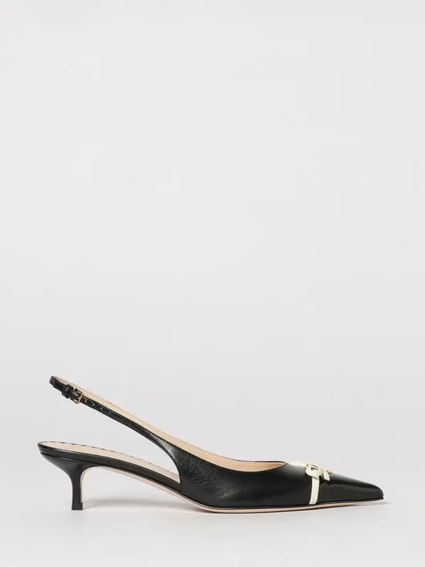 Valentino Garavani Leather Slingback Shoes With Bow Detailing