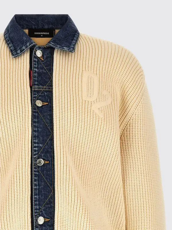 Dsquared2 Cotton Blend Cardigan - Beige