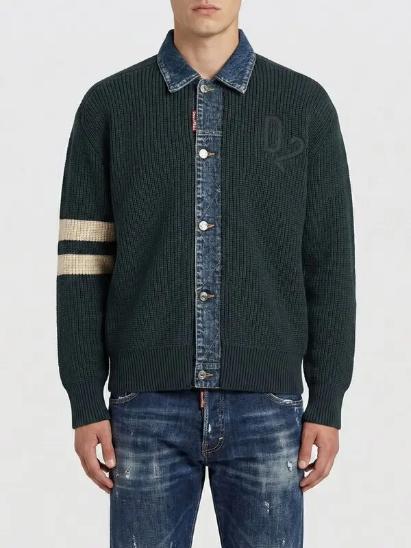 Dsquared2 Cotton Blend Cardigan - Blue