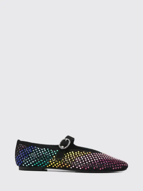 Kurt Geiger Mayfair Canvas Ballerina With Multi Rhinestones