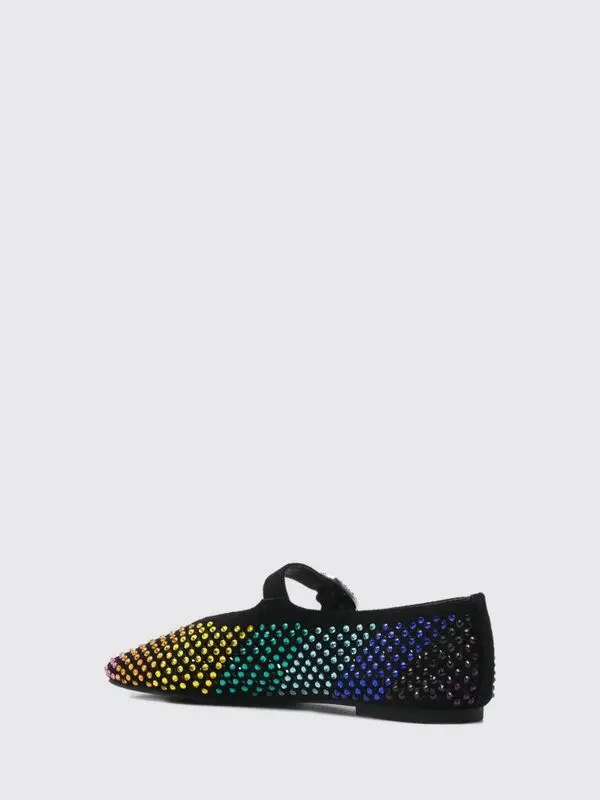 Kurt Geiger Mayfair Canvas Ballerina With Multi Rhinestones