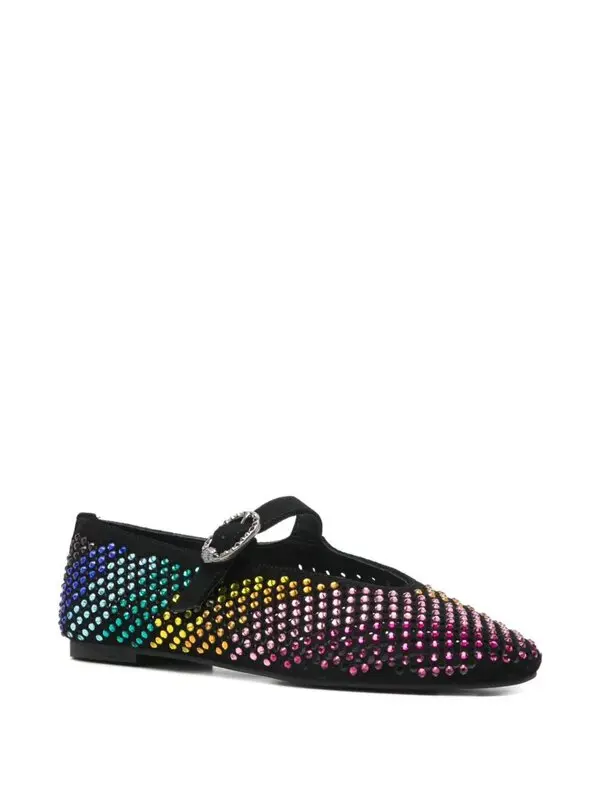 Kurt Geiger Mayfair Canvas Ballerina With Multi Rhinestones