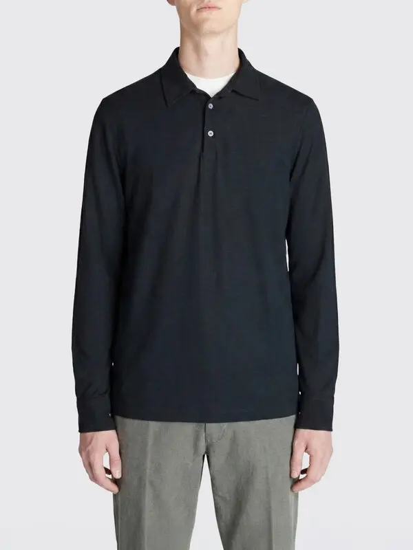 ZANONE Cotton Polo Shirt - Blue