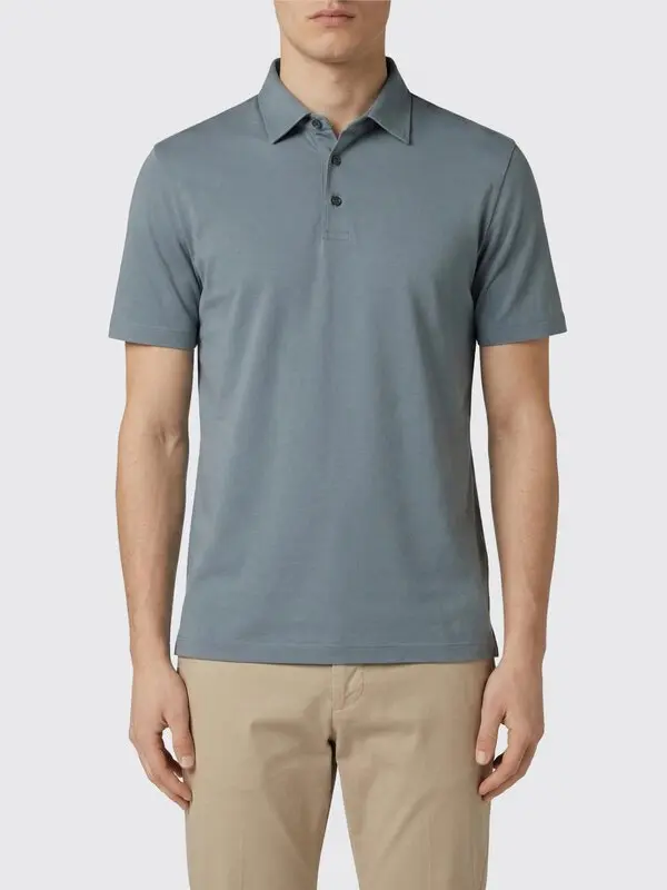 ZANONE Basic Cotton Polo Shirt - Blue 1