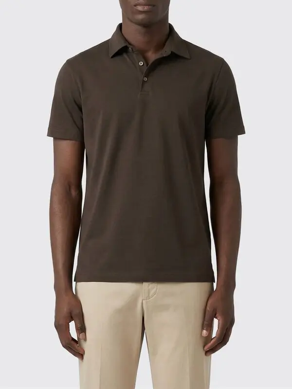 ZANONE Basic Cotton Polo Shirt - Dark