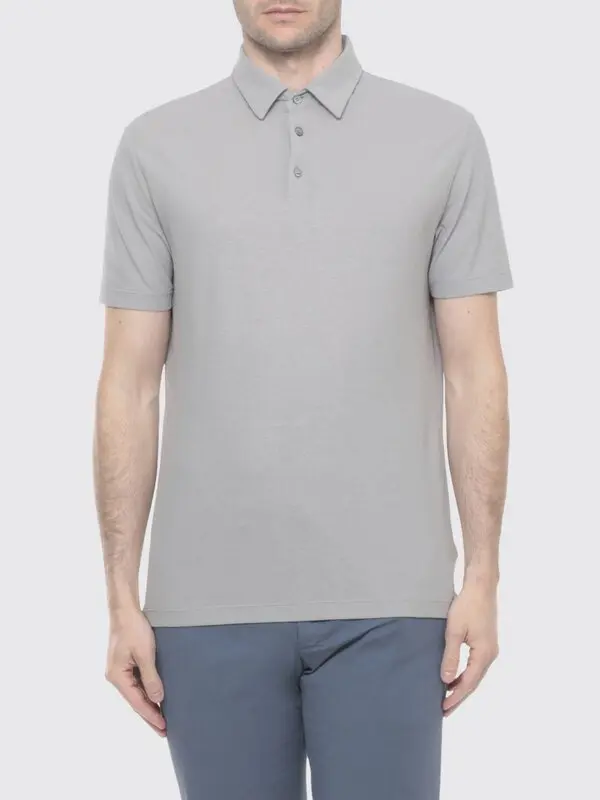 ZANONE Basic Cotton Polo Shirt - Grey
