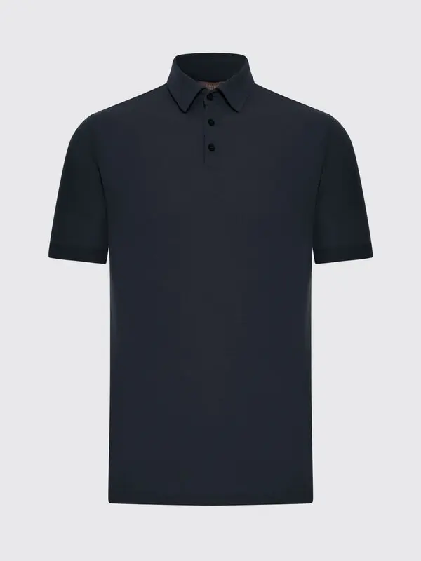 ZANONE Basic Cotton Polo Shirt - Navy
