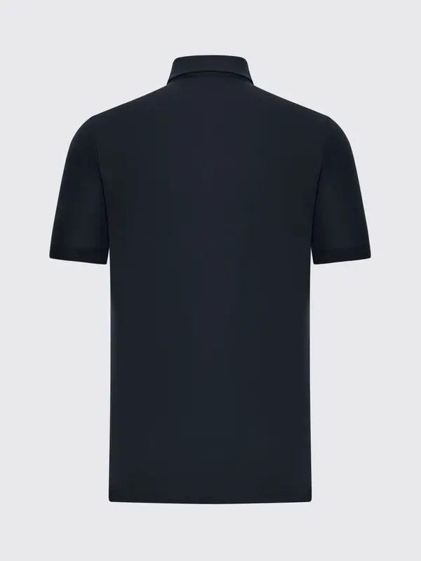 ZANONE Basic Cotton Polo Shirt - Navy