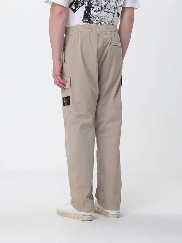 Stone Island Cotton Twill Cargo Trousers - Sand
