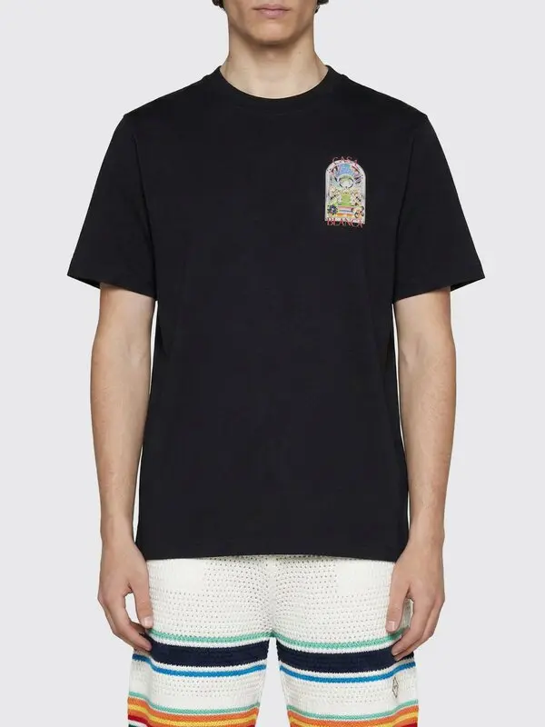 Casablanca Organic Cotton T-shirt With Logo - Black