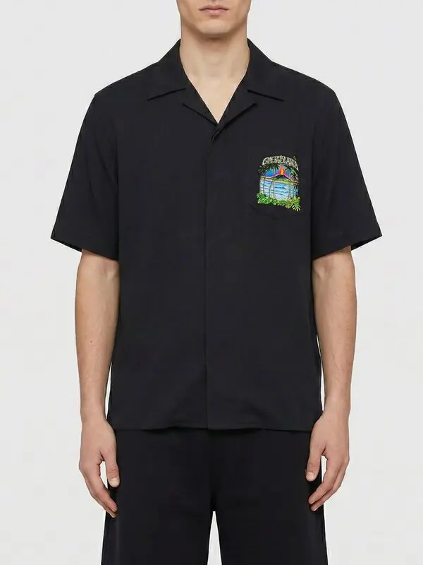 Casablanca Printed Silk Casual Shirt - Black