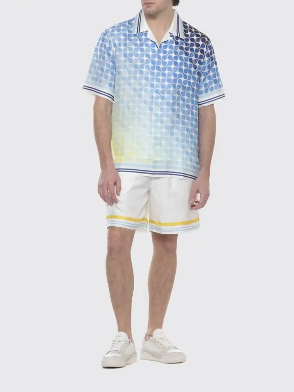 Casablanca Printed Silk Casual Shirt - Navy