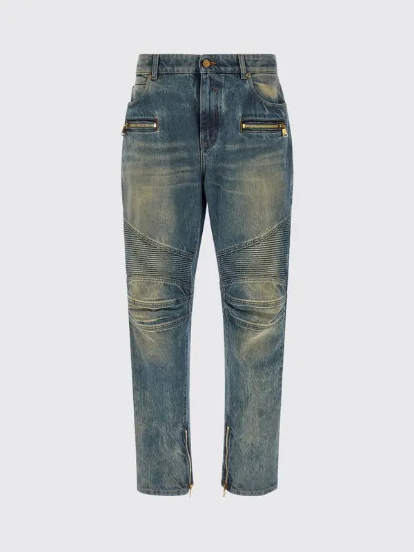 Balmain Cotton Denim Skinny Fit Jeans - Blue