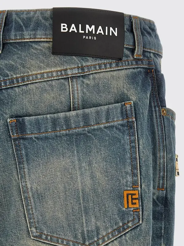 Balmain Cotton Denim Skinny Fit Jeans - Blue