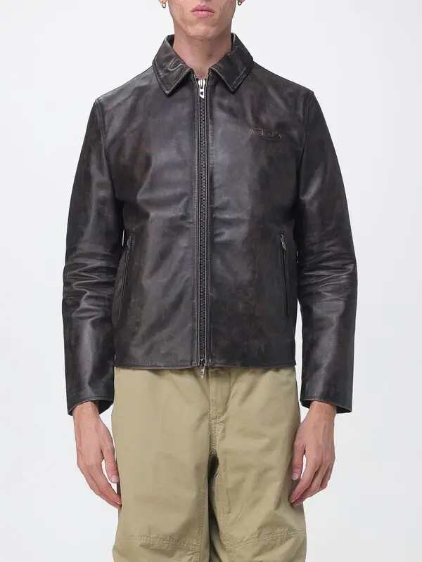 DIESEL® Cow Leather Jacket - Black
