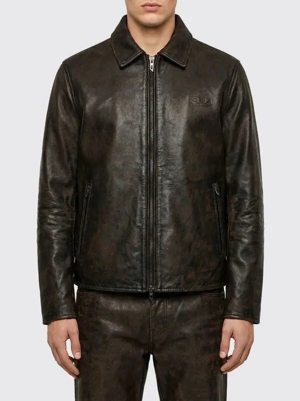 DIESEL® Cow Leather Jacket - Brown