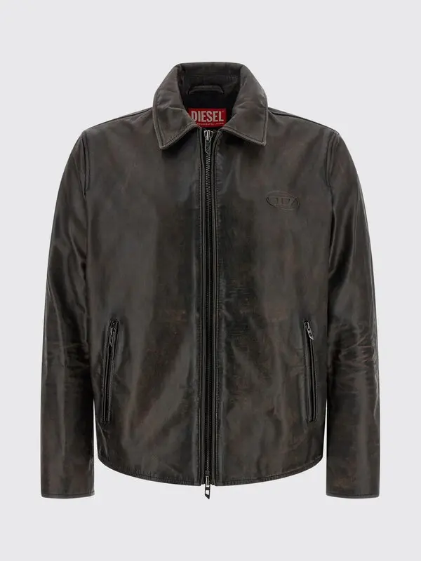 DIESEL® Cow Leather Jacket - Brown