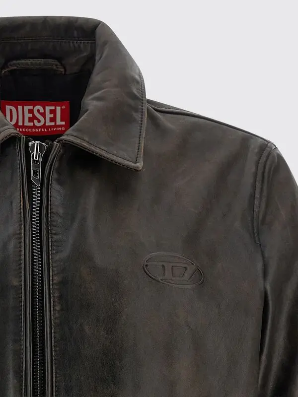 DIESEL® Cow Leather Jacket - Brown